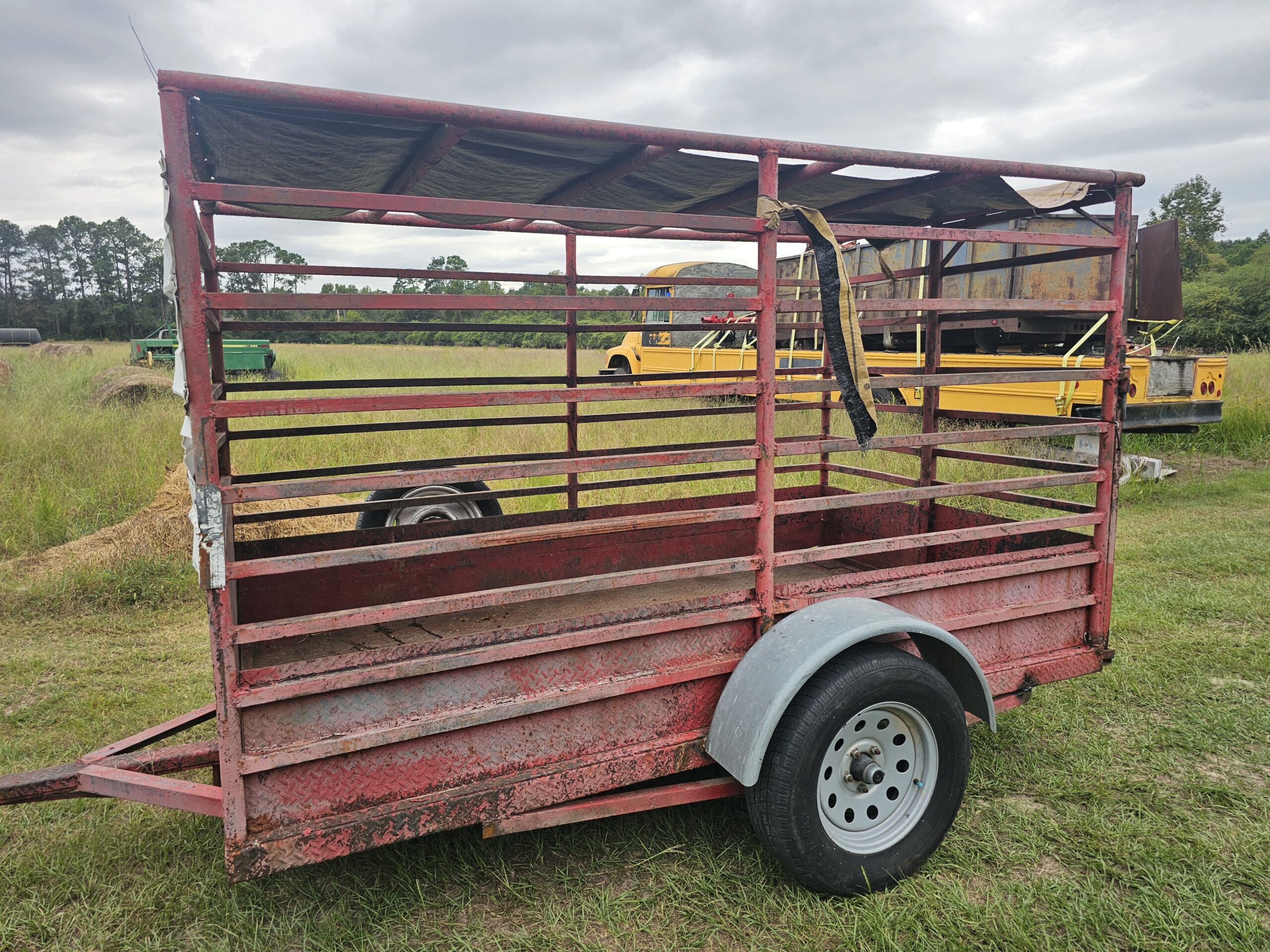 Red livestock trailer | Draughon Cattle Company : Draughon Cattle Company